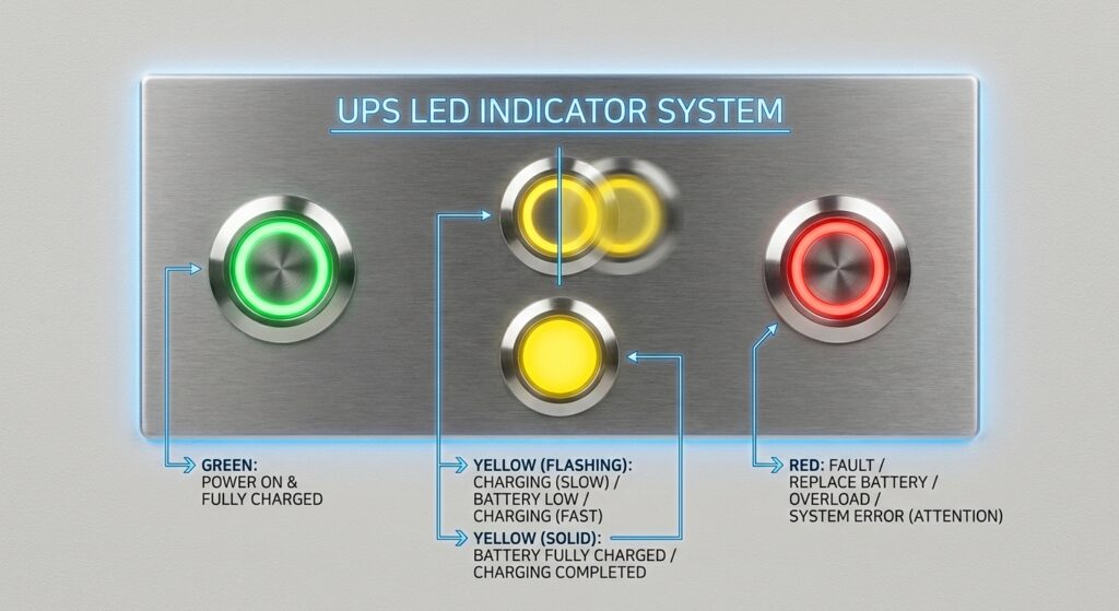 UPS battery backup indicator color codes | Rotating USB Cable